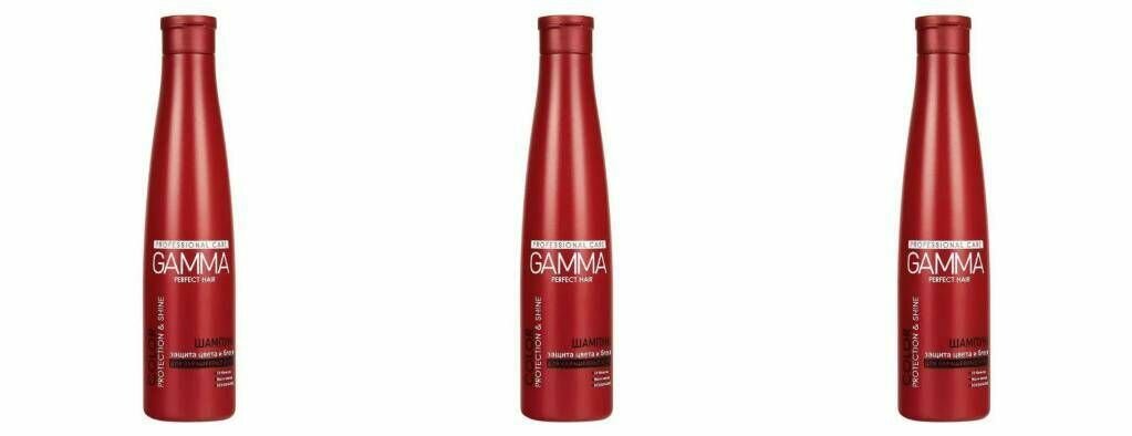 Свобода Шампунь для окрашенных волос Gamma Perfect Hair Защита цвета и блеск, 350 мл, 3 шт
