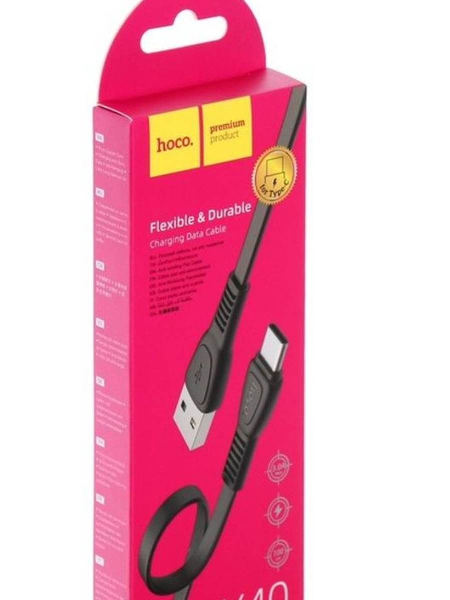 USB кабель HOCO X40 Noah Type-C, 3А, 1м, TPE (черный)
