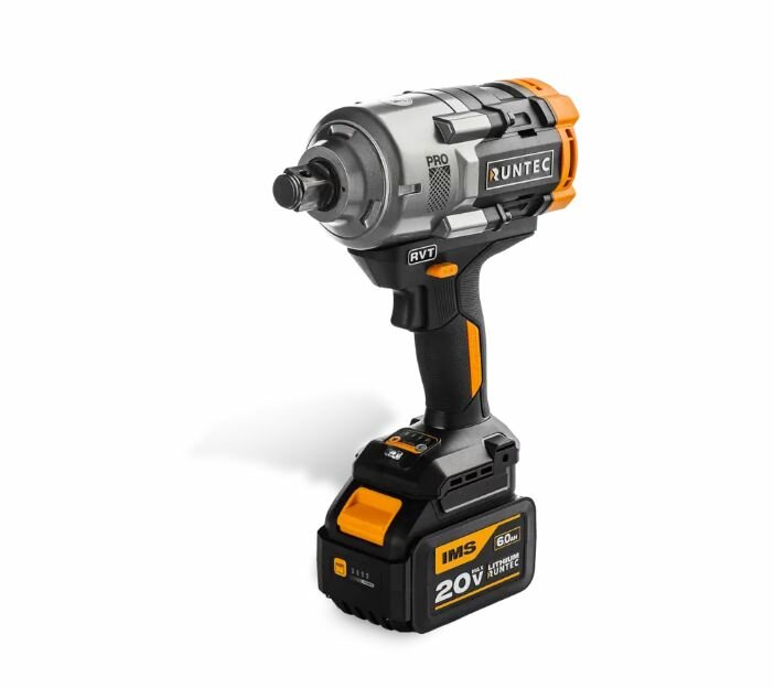 Гайковерт ударный аккумуляторный RUNTEC PRO 3/4", 20В, 2*6Ач, 1600Нм RUNTEC RT-IW1600