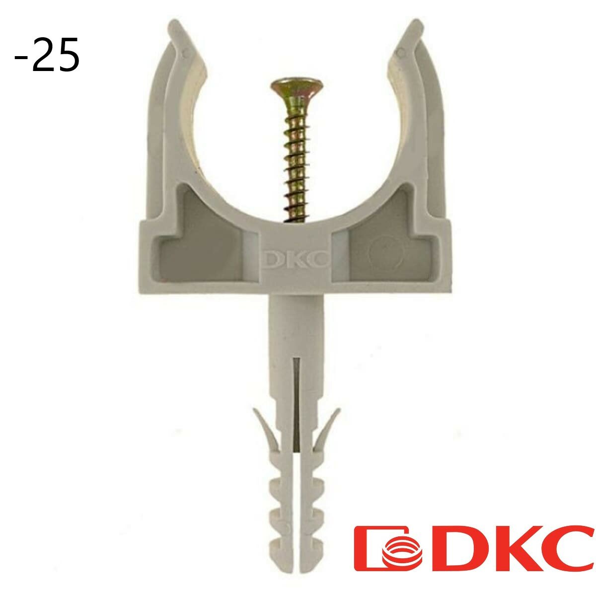 Держатель с защелкой и дюбелем DKC 20 мм (100шт)