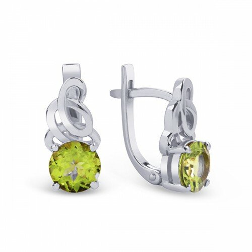 Серьги ЗлатаМира, серебро, 925 проба, гранат синтетический