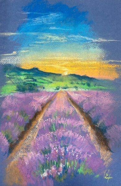 ART-Salon at Oktyabrskaya "Лаванда" 42х30 см; бумага, темпера, пастель; ручная работа