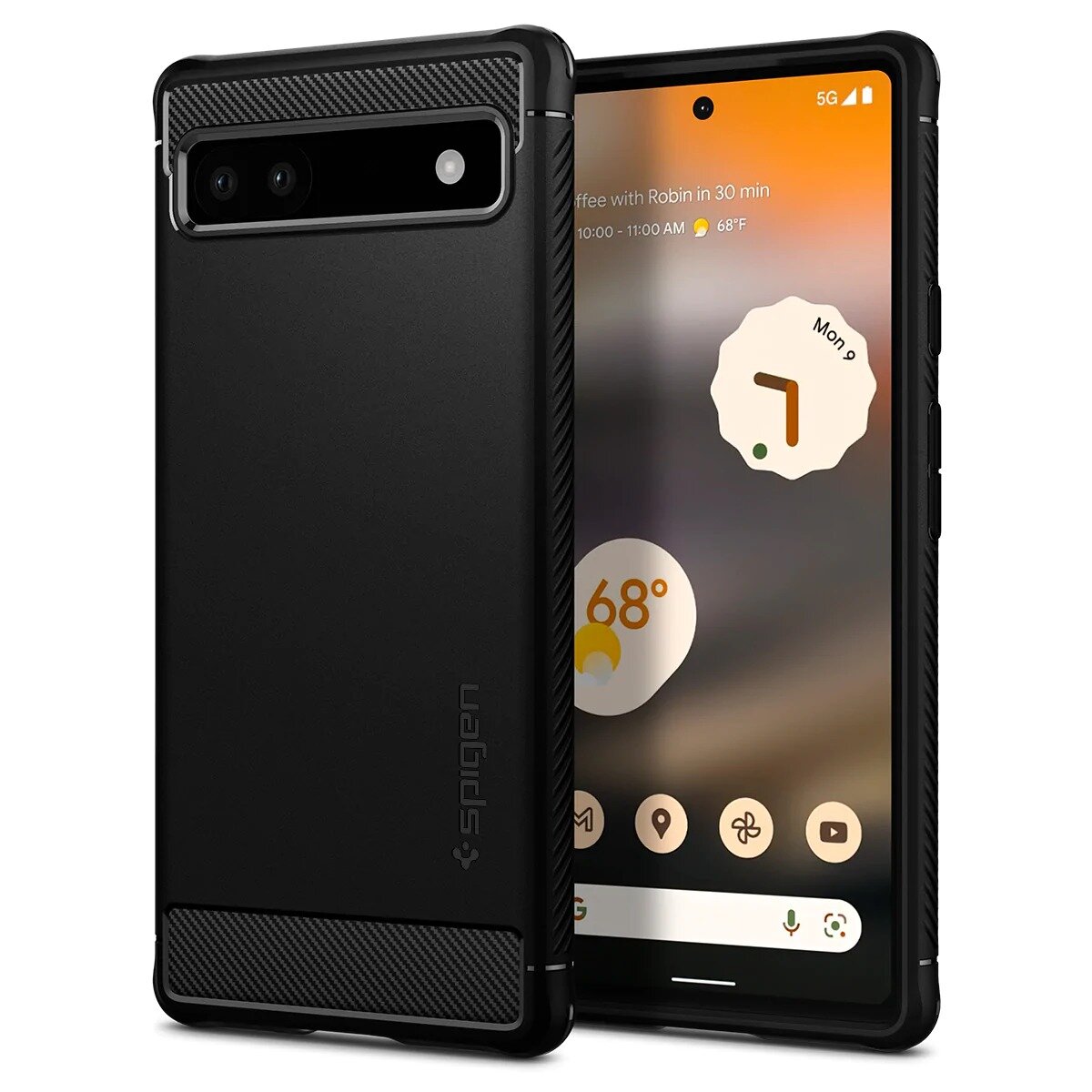 Чехол SPIGEN для Pixel 6a - Rugged Armor - Черный - ACS04476