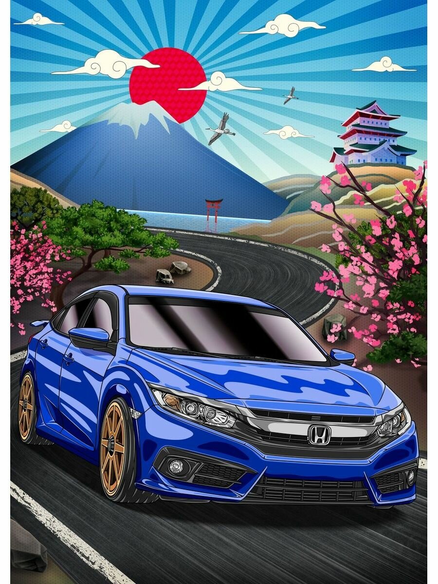 Постер "JDM Cars. Honda Civic"