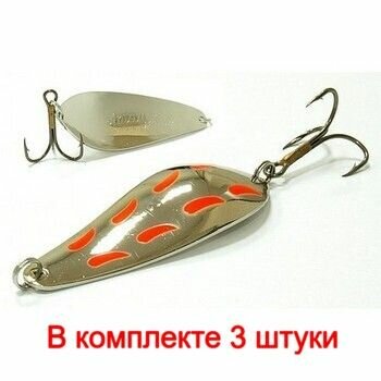 Блесна колеблющаяся для рыбалки Mister Cro атом, 67/22 S с точками, 3 штуки
