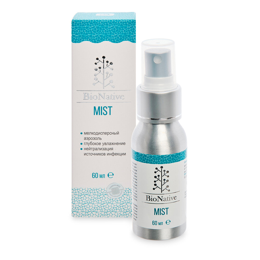 Bionative Mist спрей-мист для лица и тела Сашера-Мед 60 мл, Глубокое увлажнение