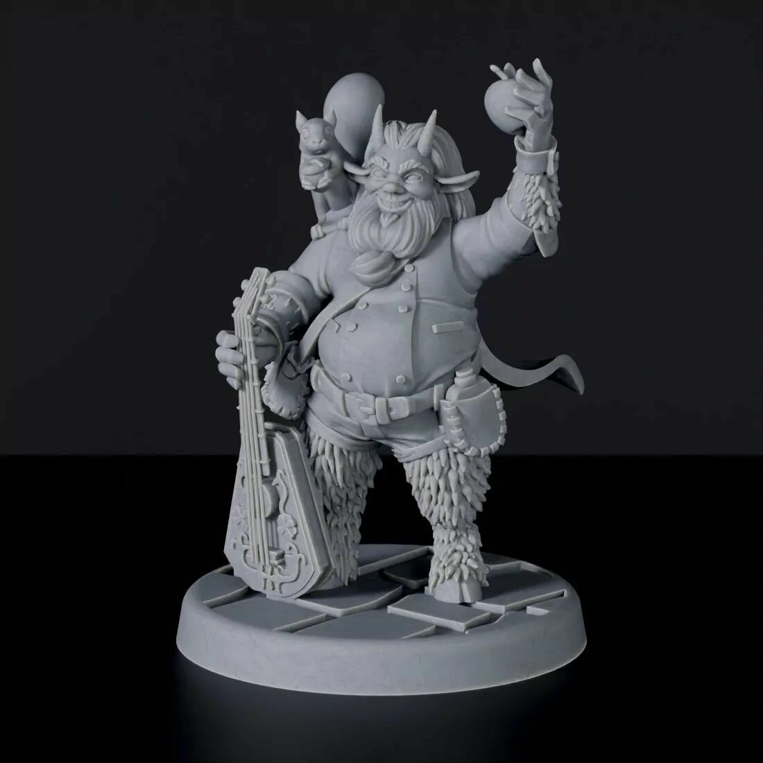 Миниатюра D&D 'Сатир дикий бард' масштаб 32 мм (DnD, Dungeons & Dragons, ДнД, Подземелья и Драконы, Pathfinder)