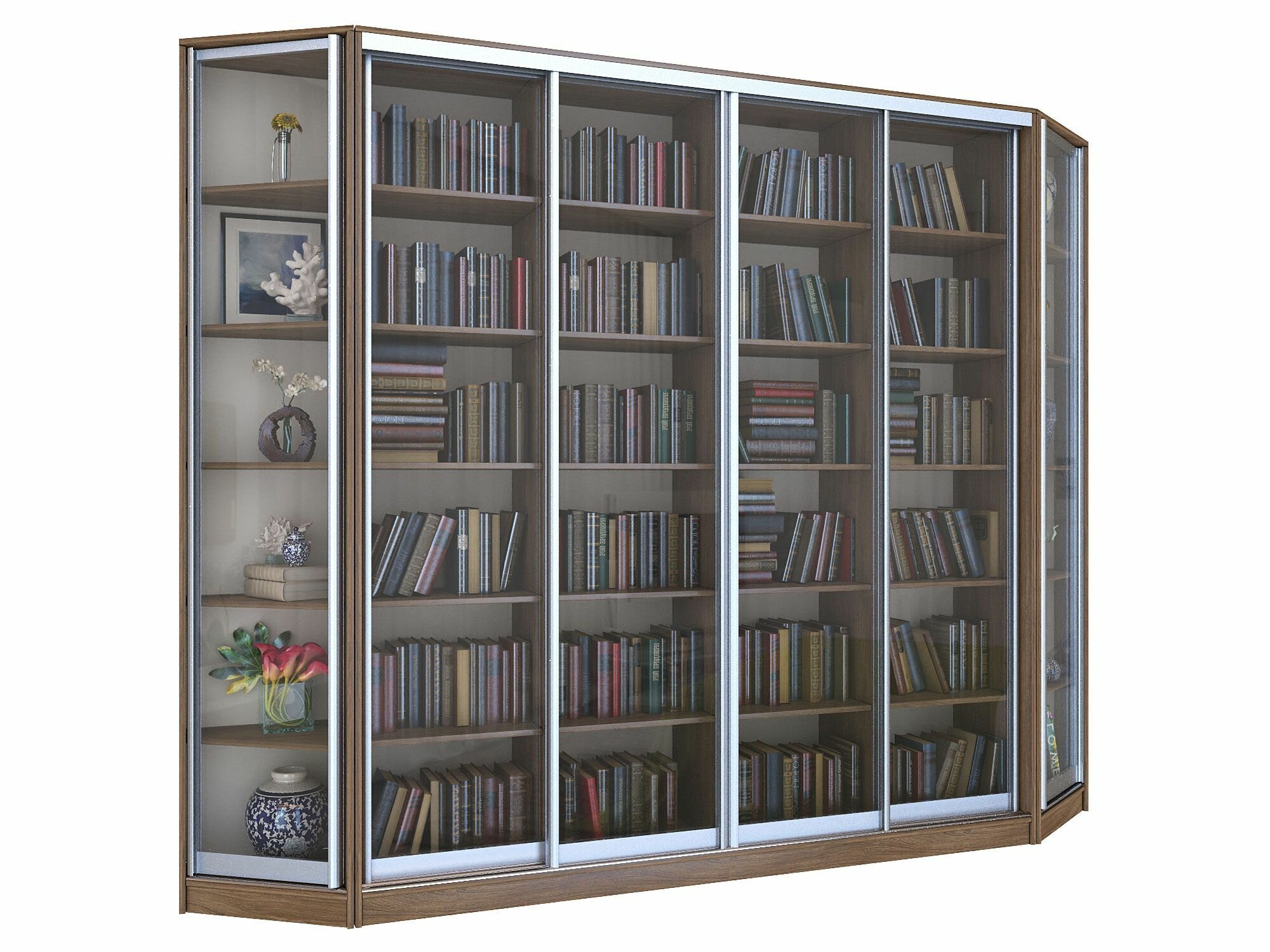 Книжный шкаф "Дижон 6" 280х220х40, шимо темный