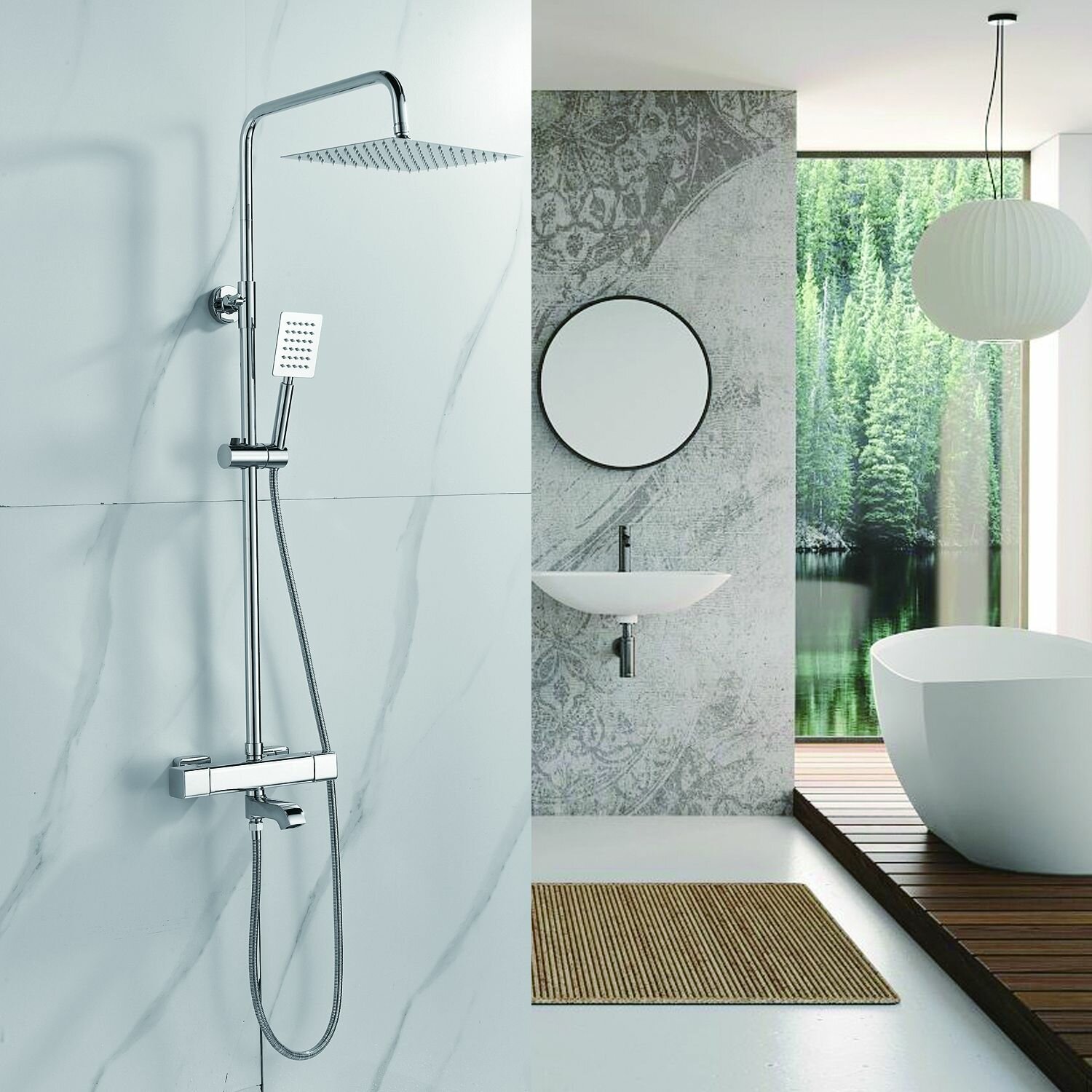 Душевая система Shevanik с термостатом