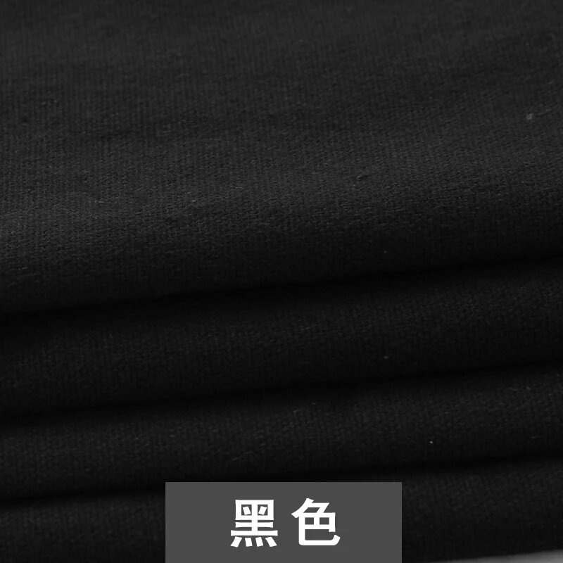 Холщовая ткань полиэстер хлопок 167 г/м², черная, белая Черный, black