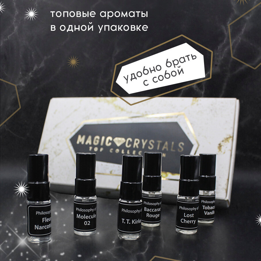Стойкие духи "Magic Crystals" 3 мл в подарочном наборе из 6 штук