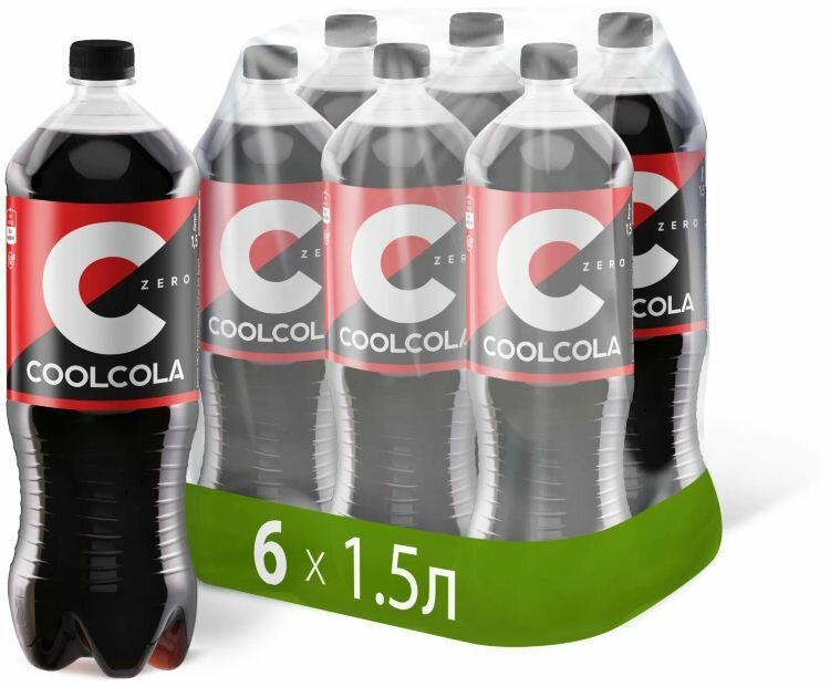 Газированный напиток Cool Cola Zero, 6 шт х 1,5 л