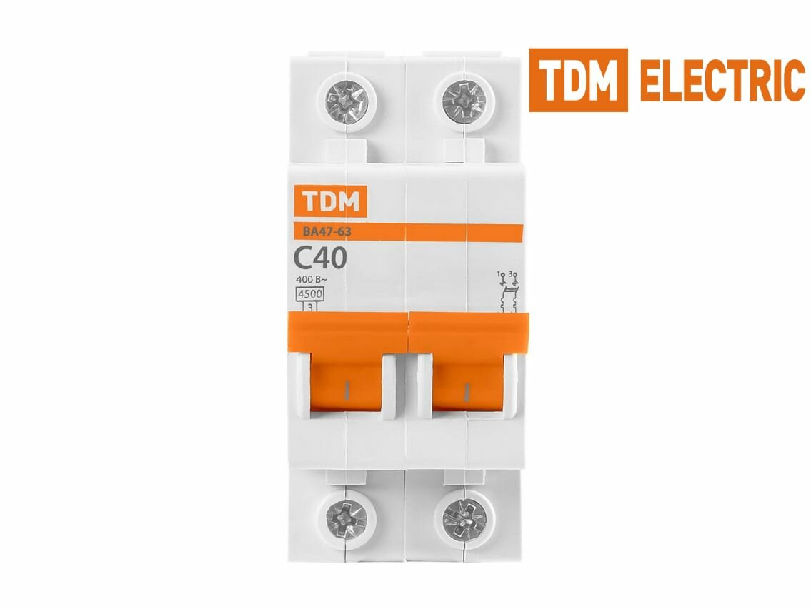 Автоматический выключатель TDM ВА47-63 2Р 40А SQ0218-0014