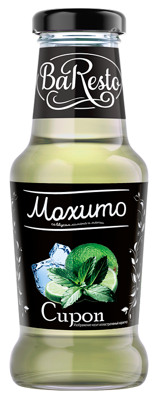 Упаковка из 6 штук Сироп BaResto Мохито с/б 300г