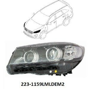 Фара l kia sorento линза диод 15-
