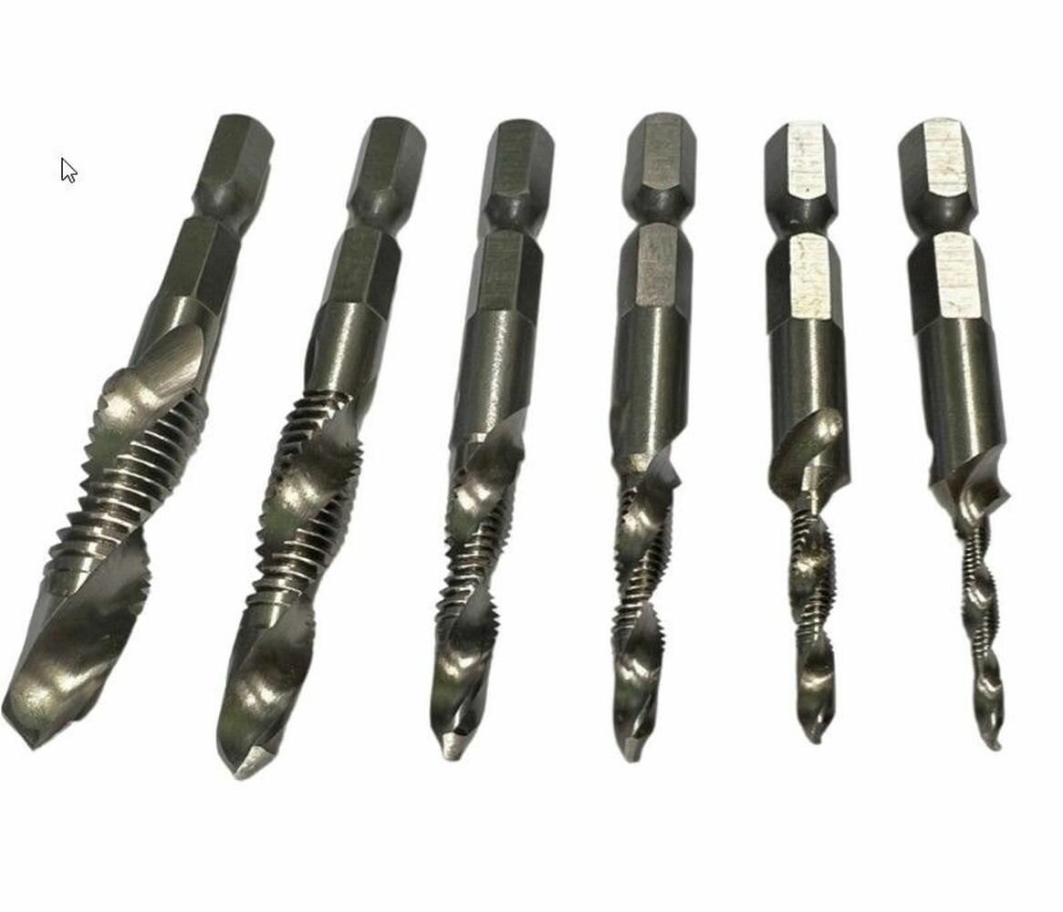 Метчик-сверло метрический набор из 6шт (М3-М10)
