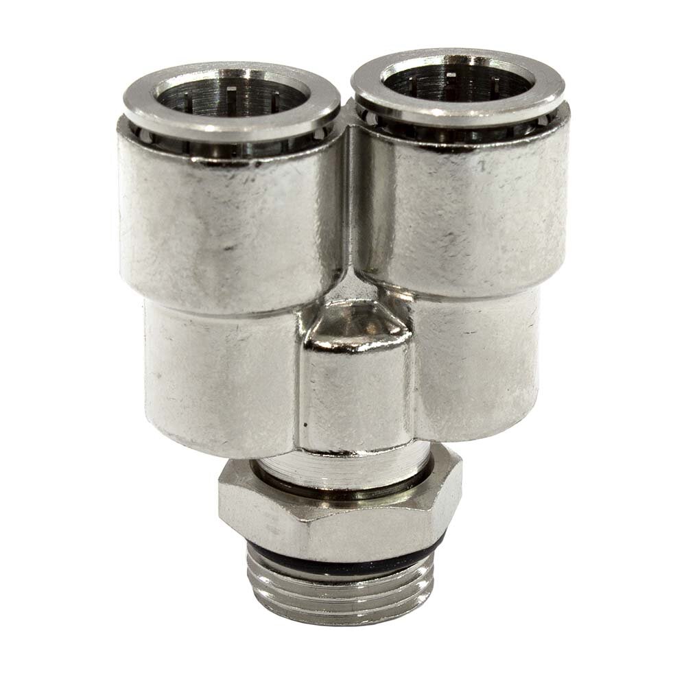 Пневмофитинг цанговый Y-образный Cn-Y3/8M-12 для полиуретановых и рильсановых трубок, Арт. 4812