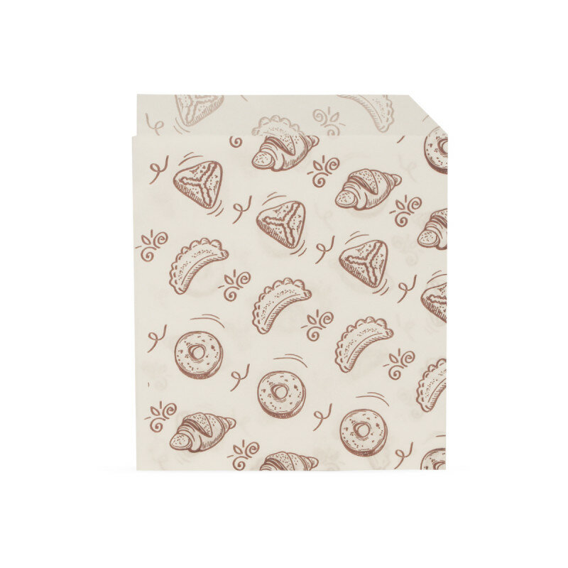 Уголок бумажный для гамбургеров 140х175мм "Выпечка" белый уп/100шт