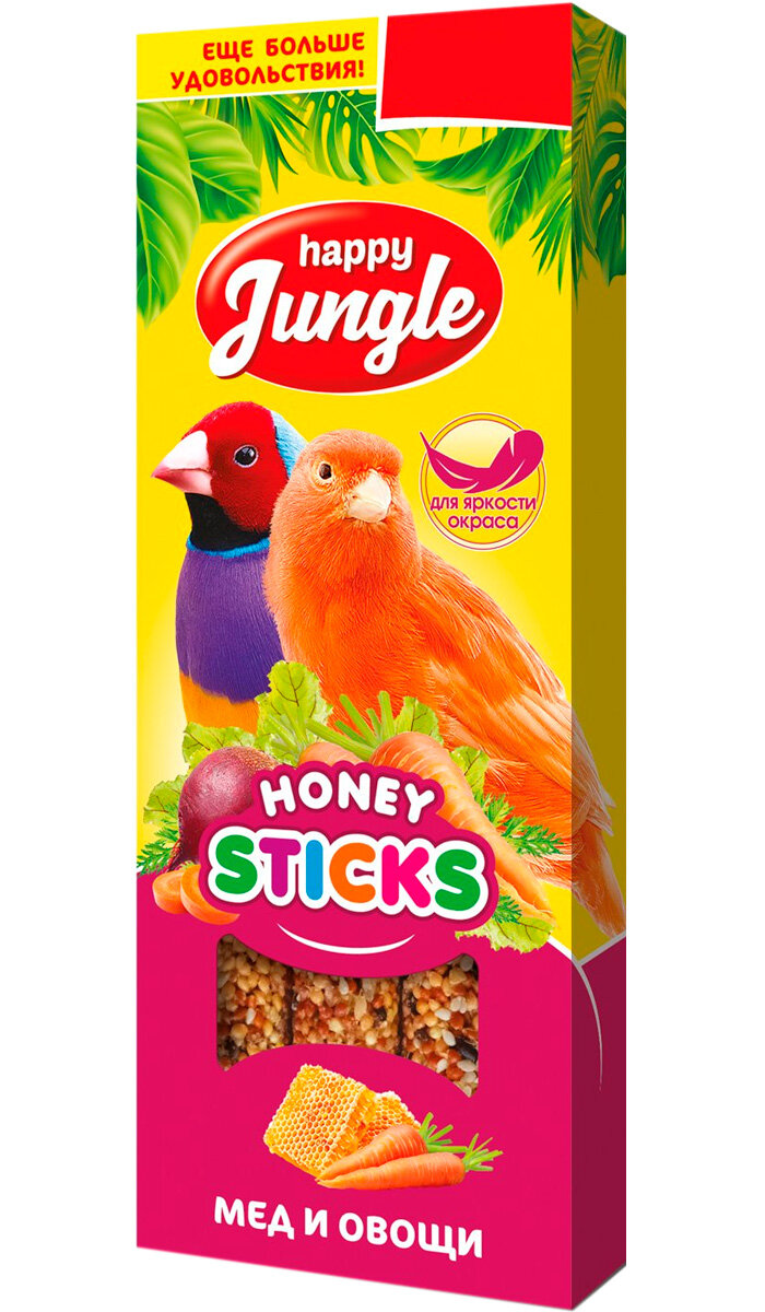 HAPPY JUNGLE палочки для канареек и экзотических птиц (3 шт)