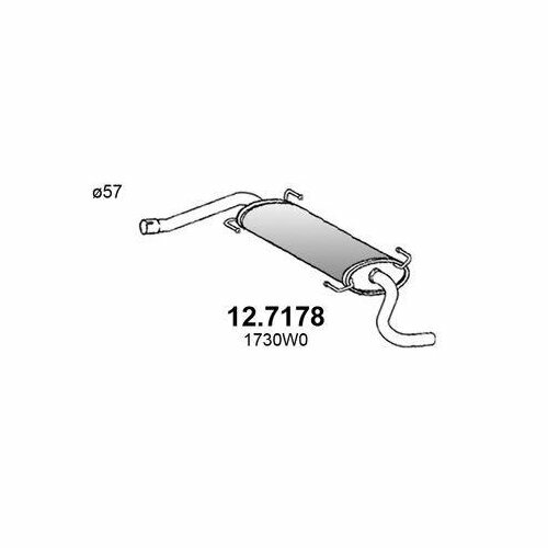 Глушитель выхлопных газов конечный, ASSO 12.7178 (1 шт.)