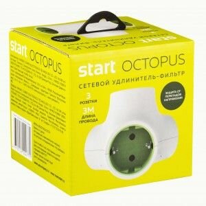 Старт сет. удл.-фильтр ПВС 3х1 3 роз. 16А шнур 3м земля SP 3x3-ZD Octopus