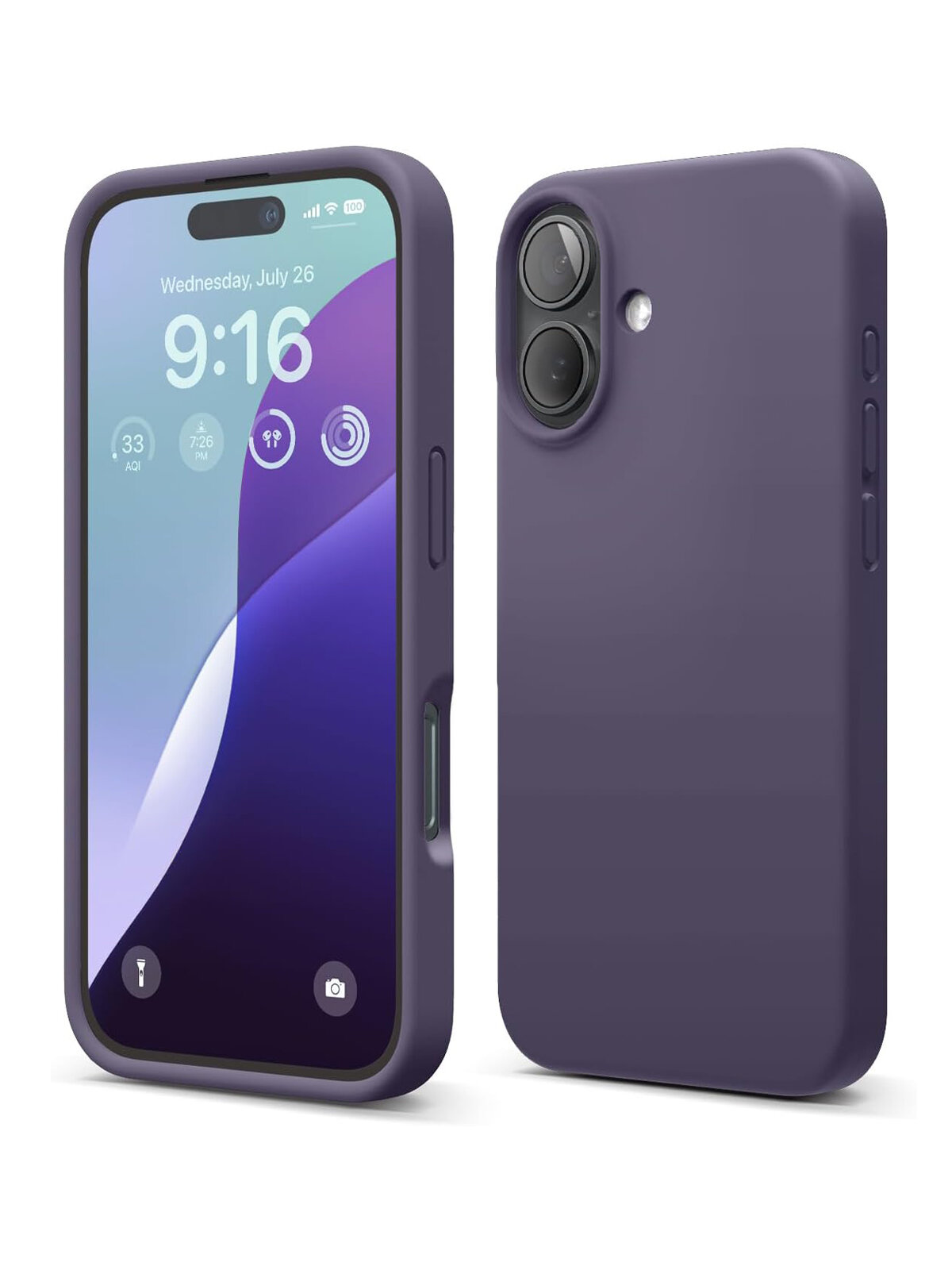 Elago для iPhone 16 чехол Soft silicone (Liquid) Deep Purple