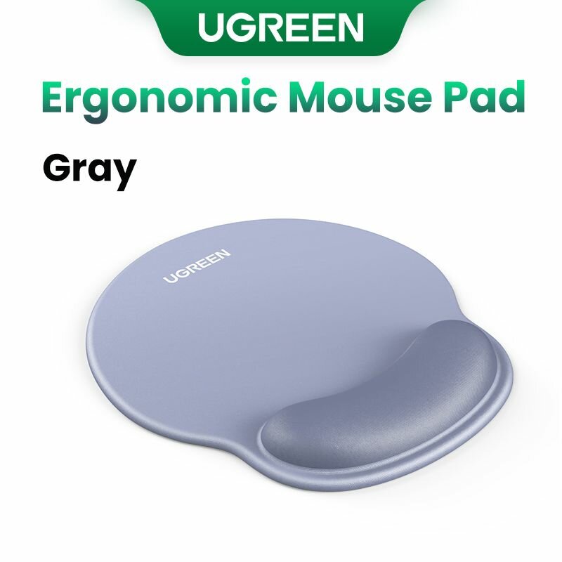 Коврик для мышки с поддержкой запястья UGREEN LP668 (25244) Ergonomic Mouse Pad with Wrist Rest. Цвет: серый
