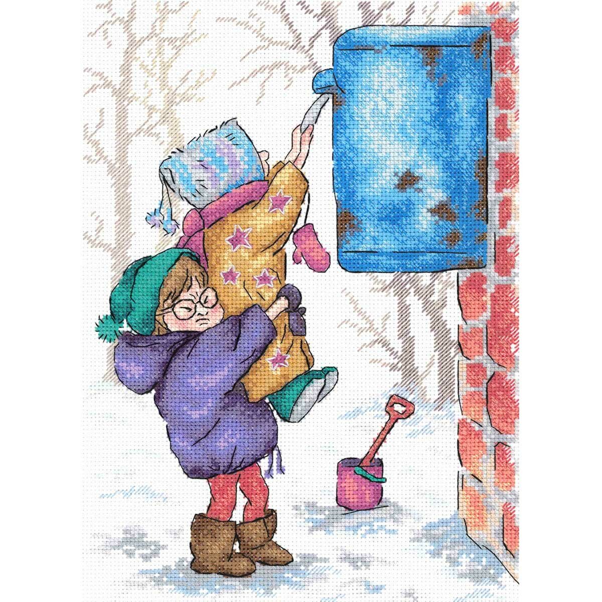 Набор для вышивания крестиком МП Студия 'Два желания', 24*17 см, на белой канве