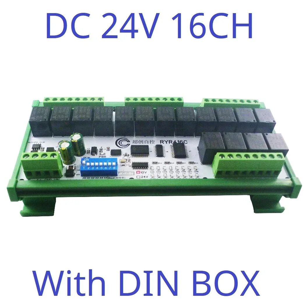 Релейный модуль eletechsup RYR404A_RYR408B_RYR416C_RYR432D 16CH 24V With DINBOX