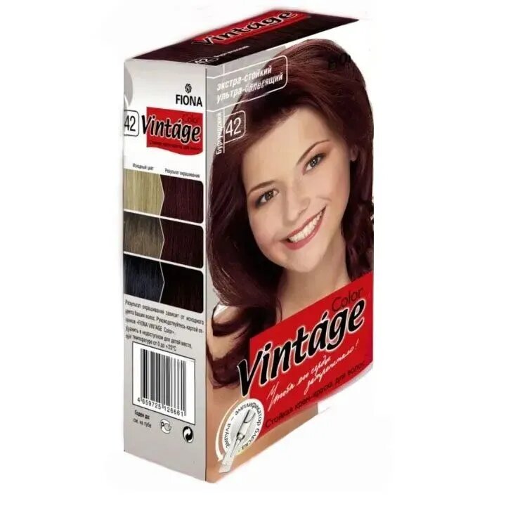 Краска для волос Fiona Vintage Color , тон 42 Бургундский
