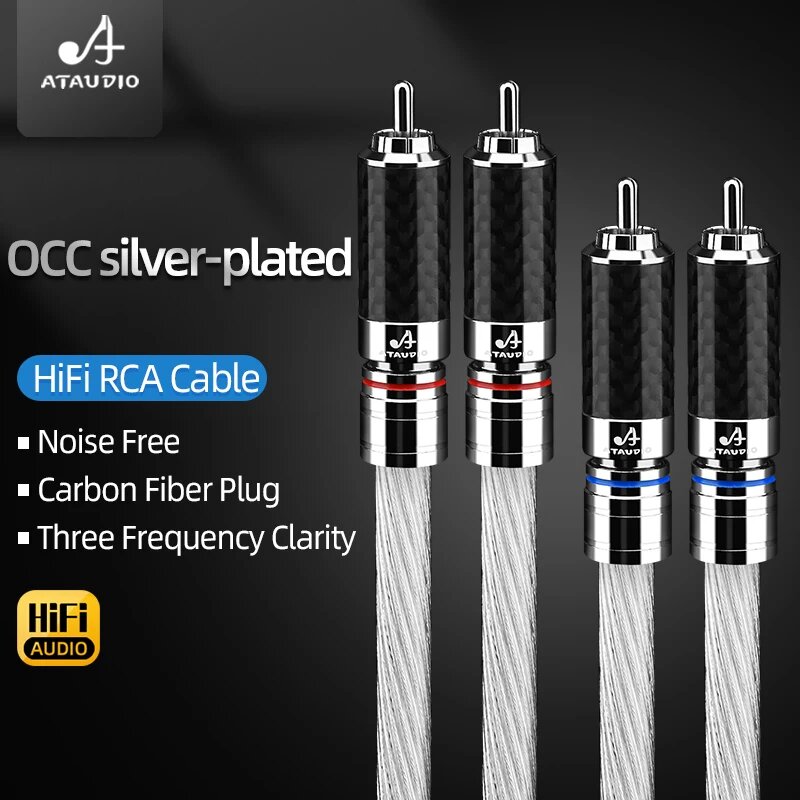 Аудиокабель HiFi RCA 12-жильный OCC посеребренный 1,5 м