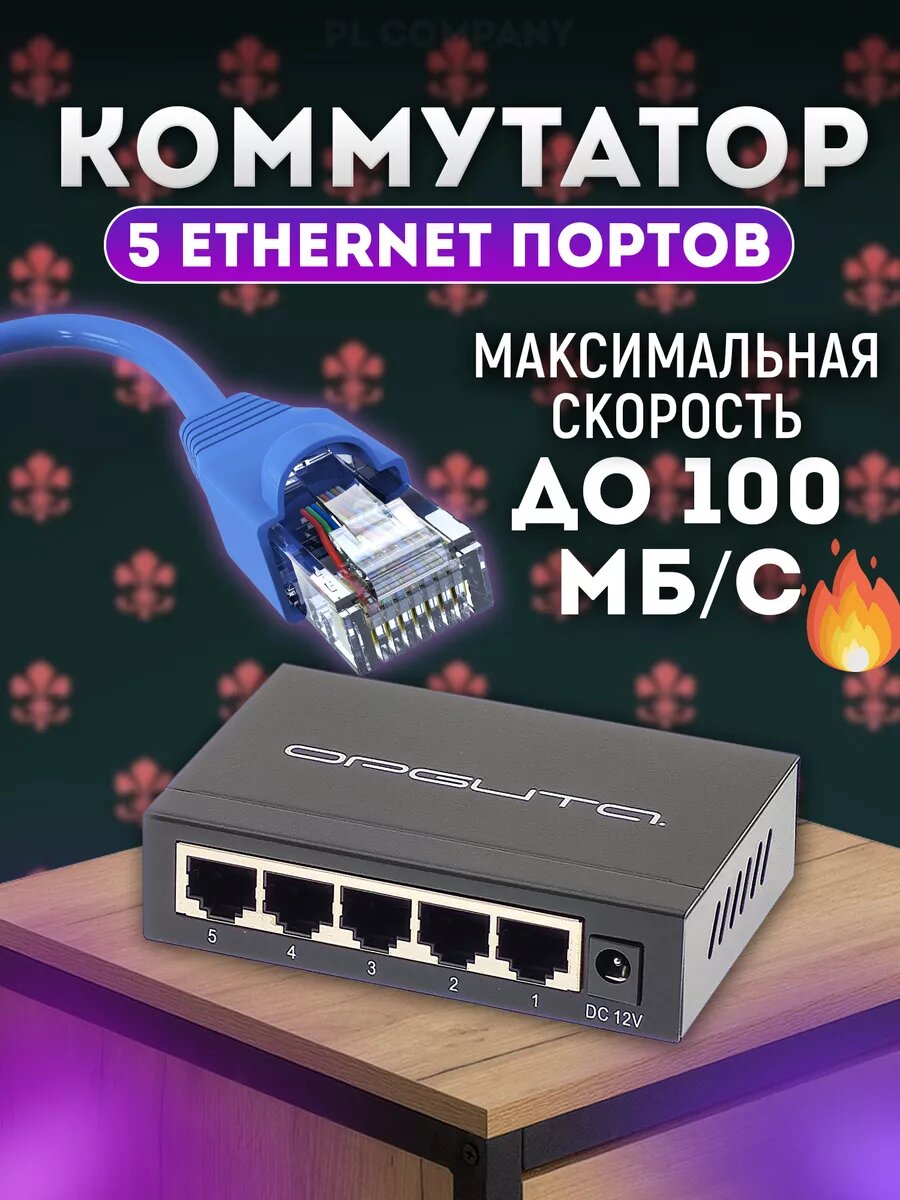 Неуправляемый коммутатор 5 портов