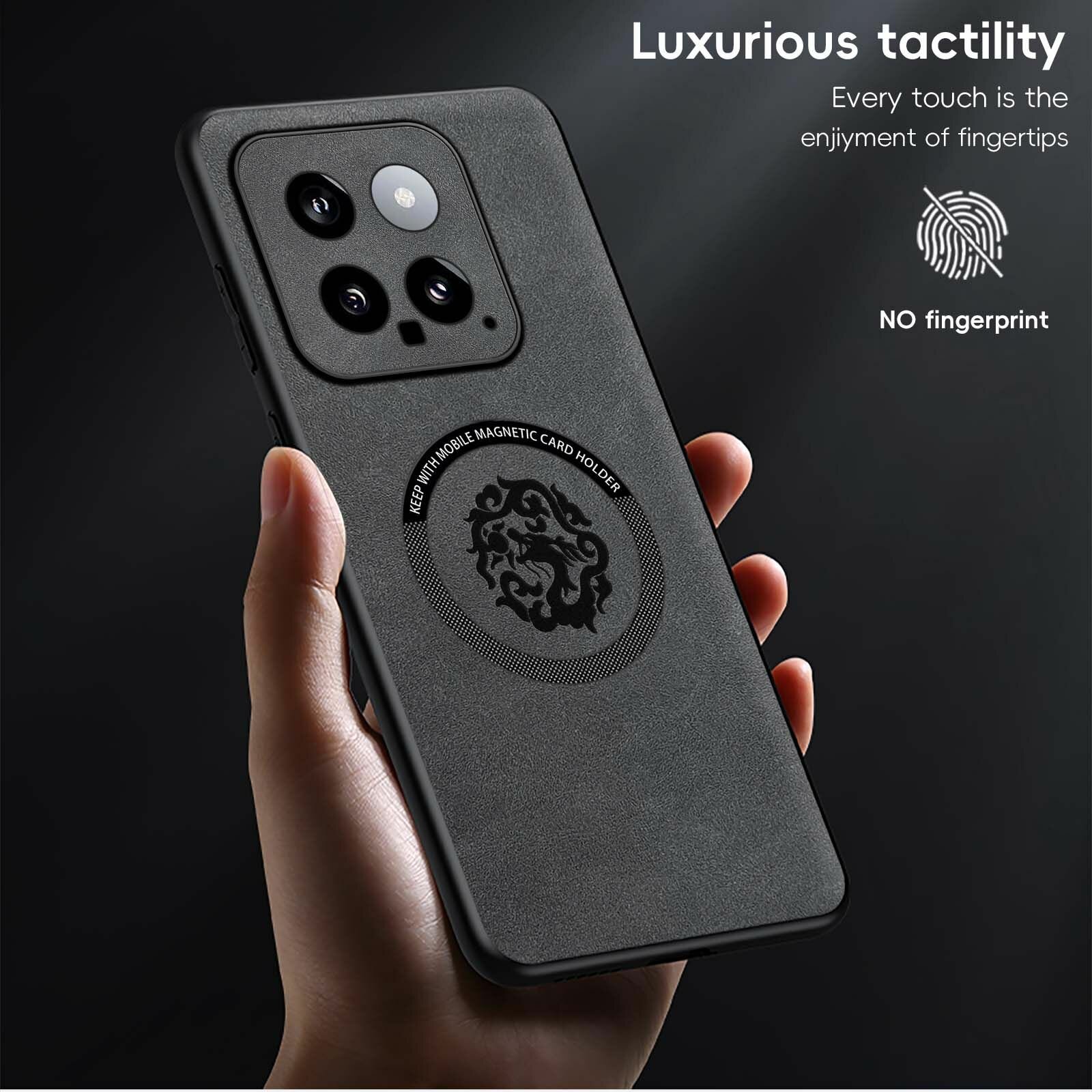Чехол на Xiaomi 14/ Сяоми 14 Роскошная кожа magsafe противоударный , Защита от падения, Защитный, Корпус мобильного телефона с защитой камеры