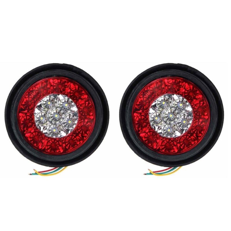 Круглый задний фонарь для грузовика с подсветкой 16LED двухцветный фонарь-красный и белый