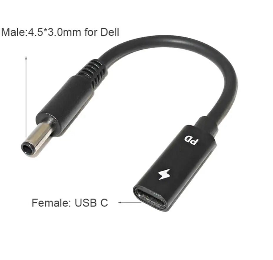 Адаптер USB C PD для Dell 4.5*3.0mm