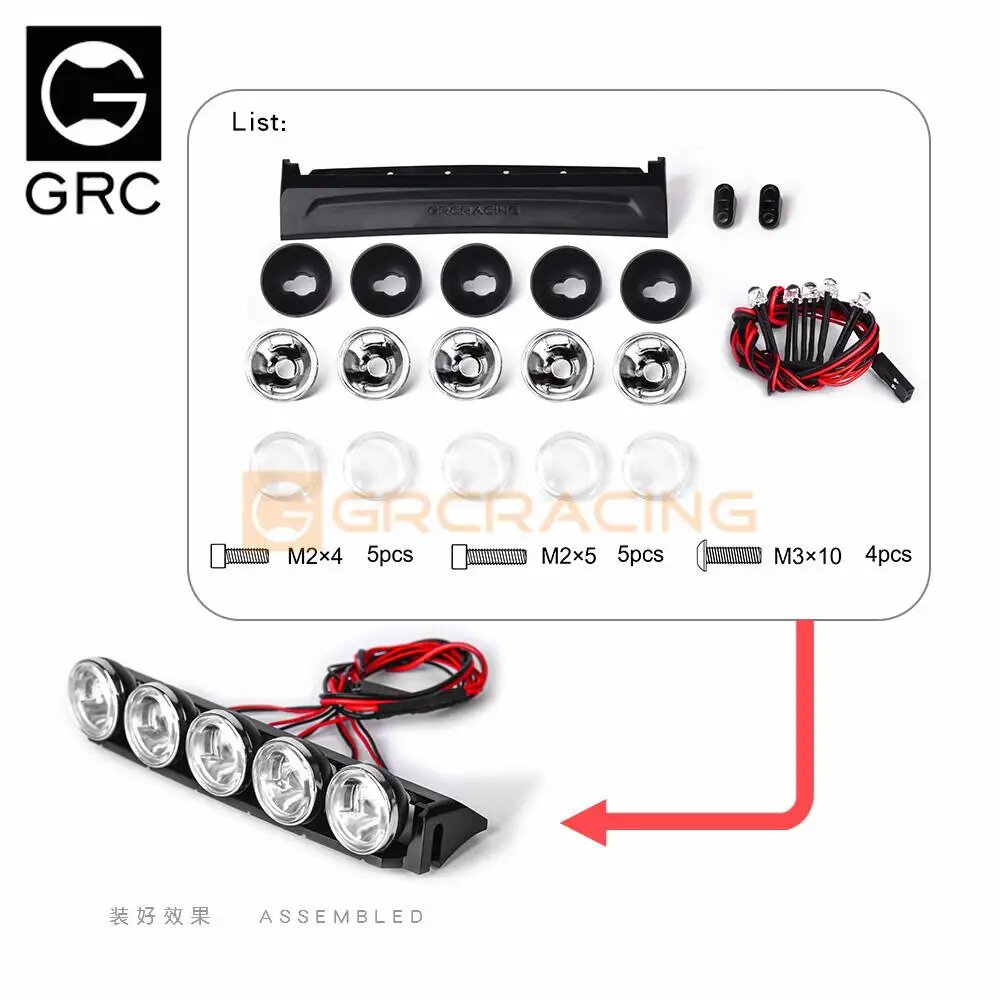 GRC прожектор на крышу, прожектор, фары, светодиодные фонари, лампа для TRX4, новый Bronco Blazer SCX10 JK 90046, опция обновления, детали # G170H