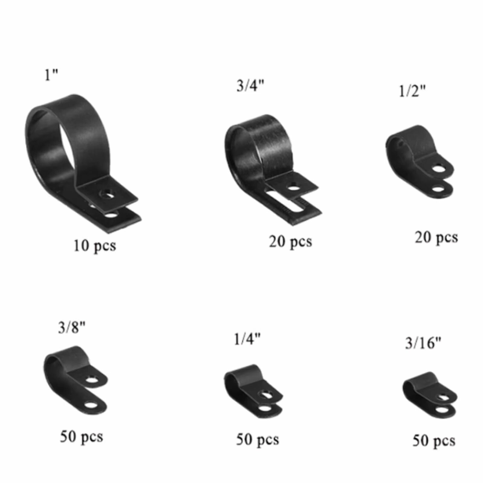 Кабельная скоба, 5-23 мм охват, нейлоновая черная, набор 200 штук. Хомут крепежный для кабеля. Крепеж для проводов, стяжка.