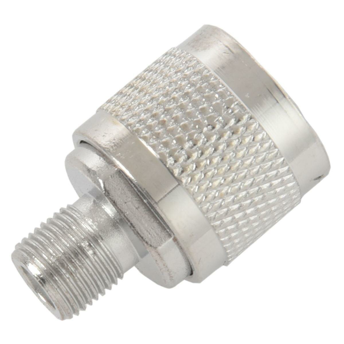 Коаксиальный адаптер типа N с разъемом типа F, серебристый