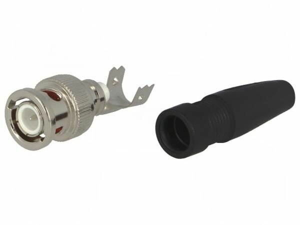 Вилка NINIGI BNC-101, BNC, "папа", с амортизатором, прямой, 50 Ом, зажим под винт