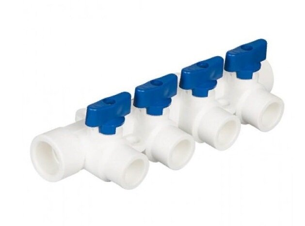 Полипропилен PRO-AQUA коллектор 40 на 20 на 4 выхода PA6714408P VALFEX 101134004