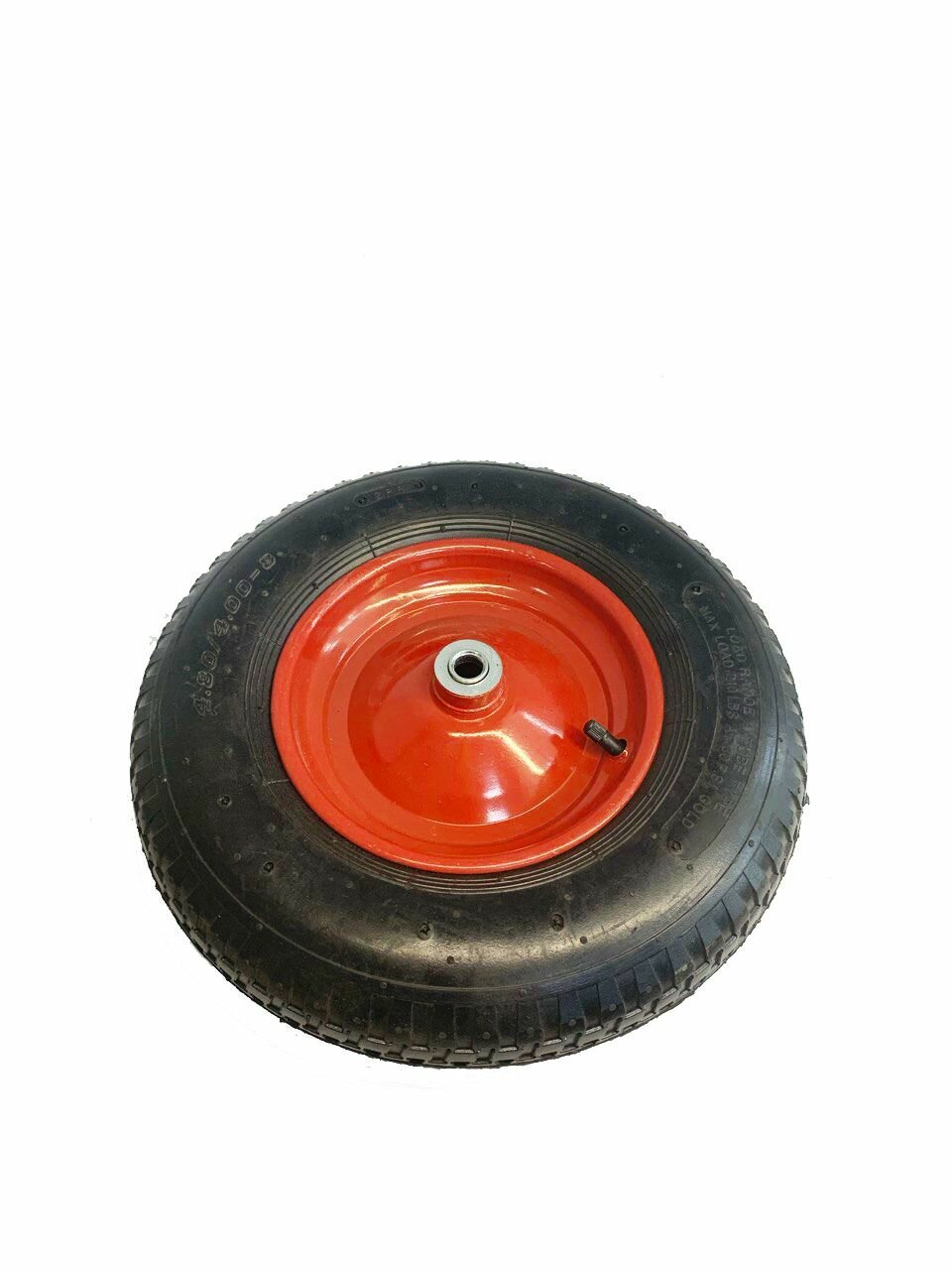 Колесо тачки садовой 4,00-8 в сборе, под ось 16мм (цельный диск, покрышка с камерой)