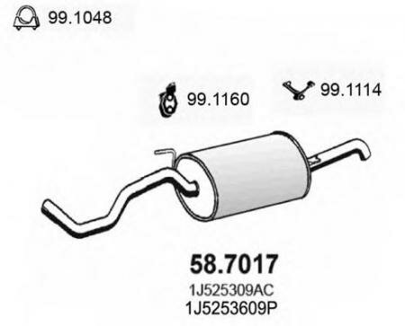 Задняя часть глушителя, 587017 ASSO 58.7017