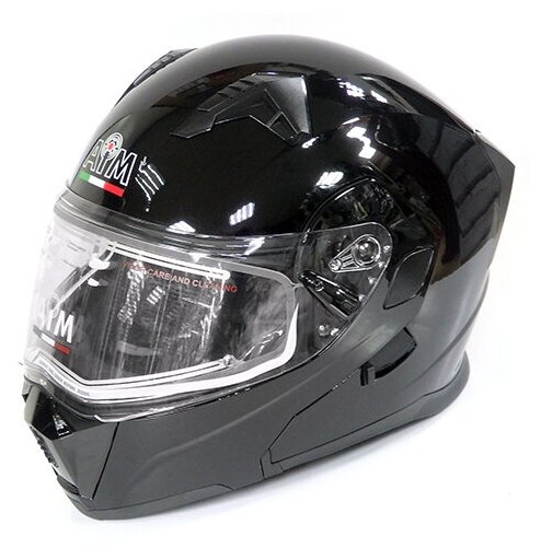 AiM Шлем JK906 снегоходный с эл. подогревом Black Glossy S