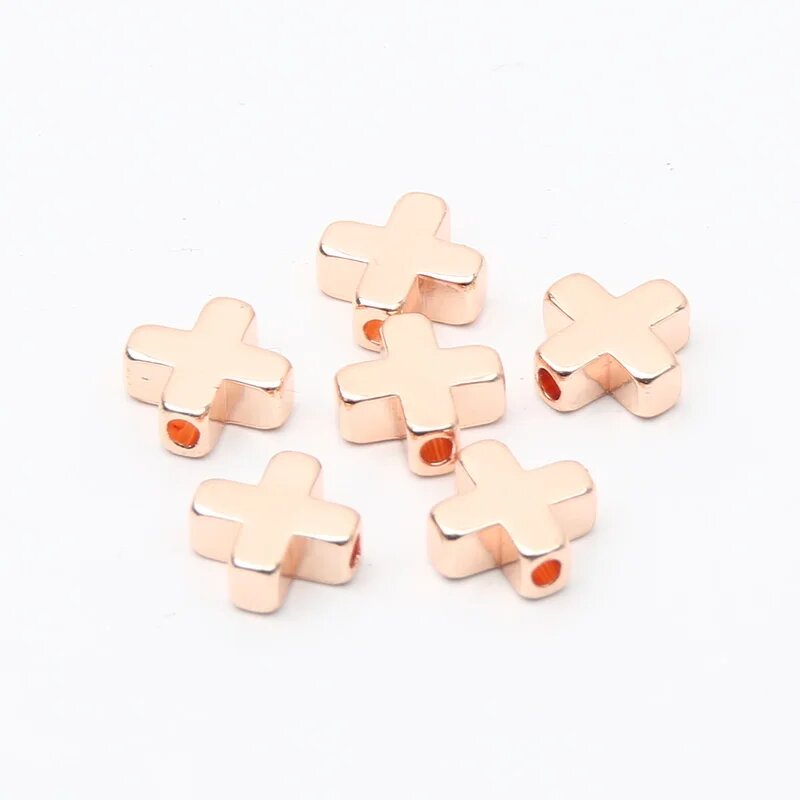 Медные бусины в форме Креста разных цветов, бусины-разделители россыпью для изготовления ювелирных изделий своими руками, поделок, ожерелий, браслетов, шармов, товары ручной работы