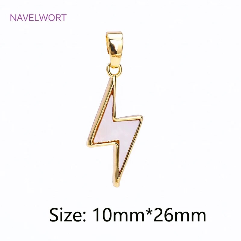 Кулон NAVELWORT молния, 10mm*26mm, 18K gold plated
