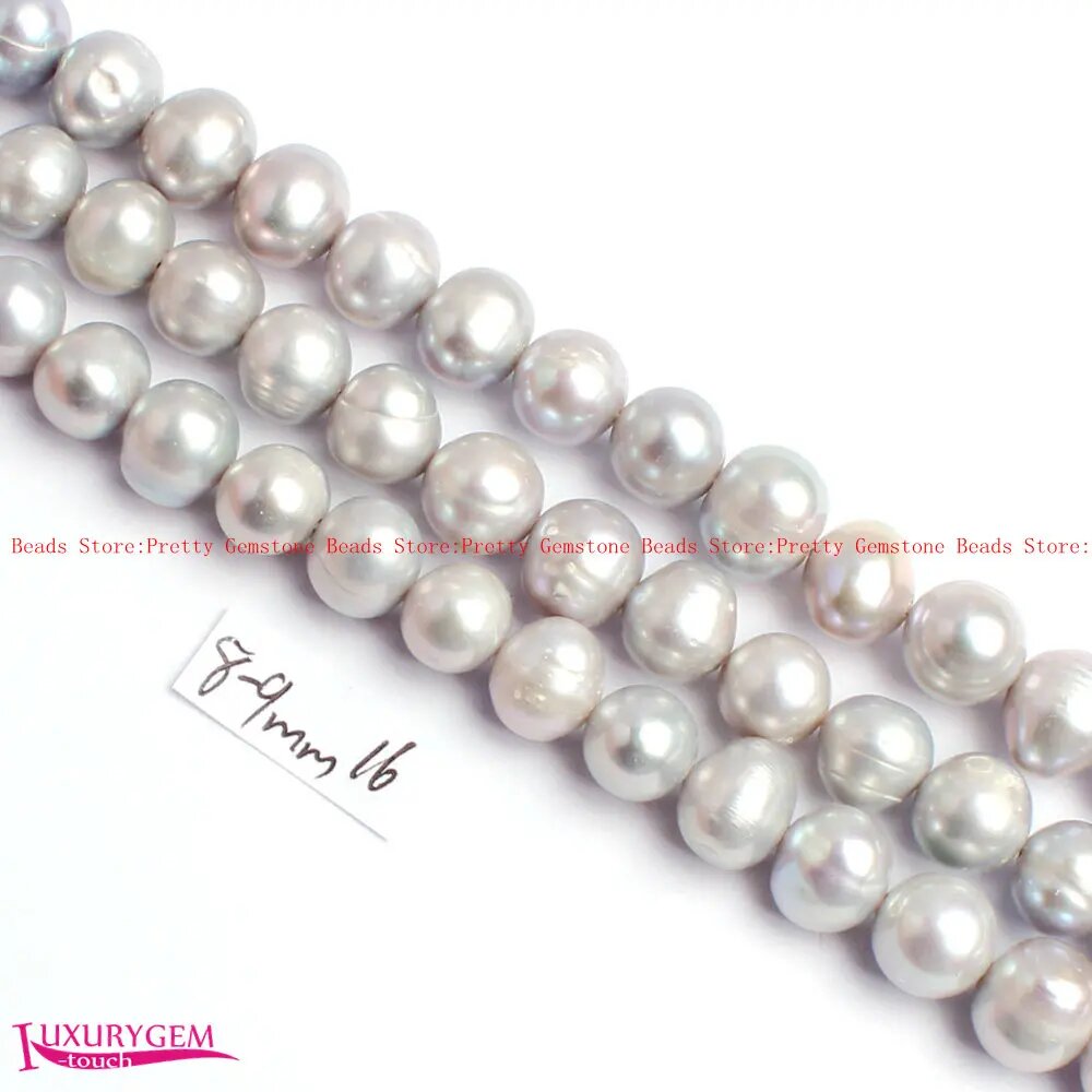 Бусины Из Натурального пресноводного жемчуга, овальной формы, 8-8,5 мм