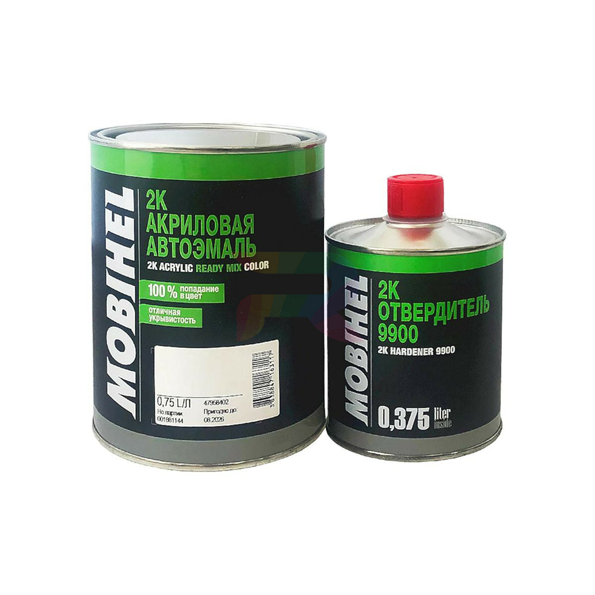 Автоэмаль Helios Mobihel - 240 Белая (Акриловая) 0,75 л. с отвердителем 0,375 л.