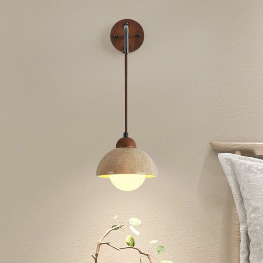 Настенный Светильник для Спальни из Жёлтого Камня Идеальное Сочетание Природы и Современности