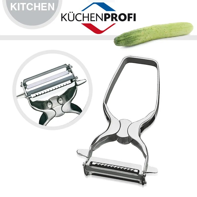 Овощечистка и соломорезка для овощей 2 в 1 от KÜCHENPROFI, нержавеющая сталь