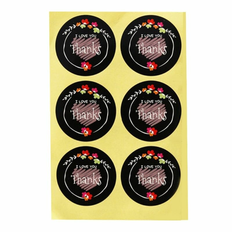 50 листов наклеек с надписью Спасибо , этикетка для свадебного подарка, упаковка выпечки, конверт